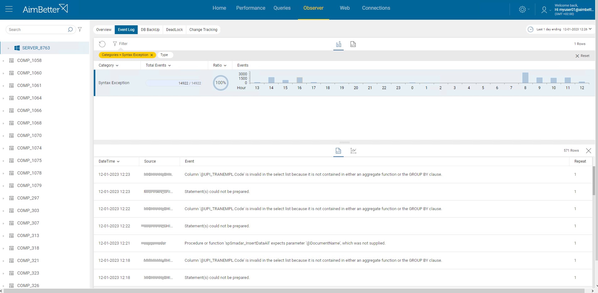 Tracking SQL Syntax Errors Live In Production Environment – AimBetter