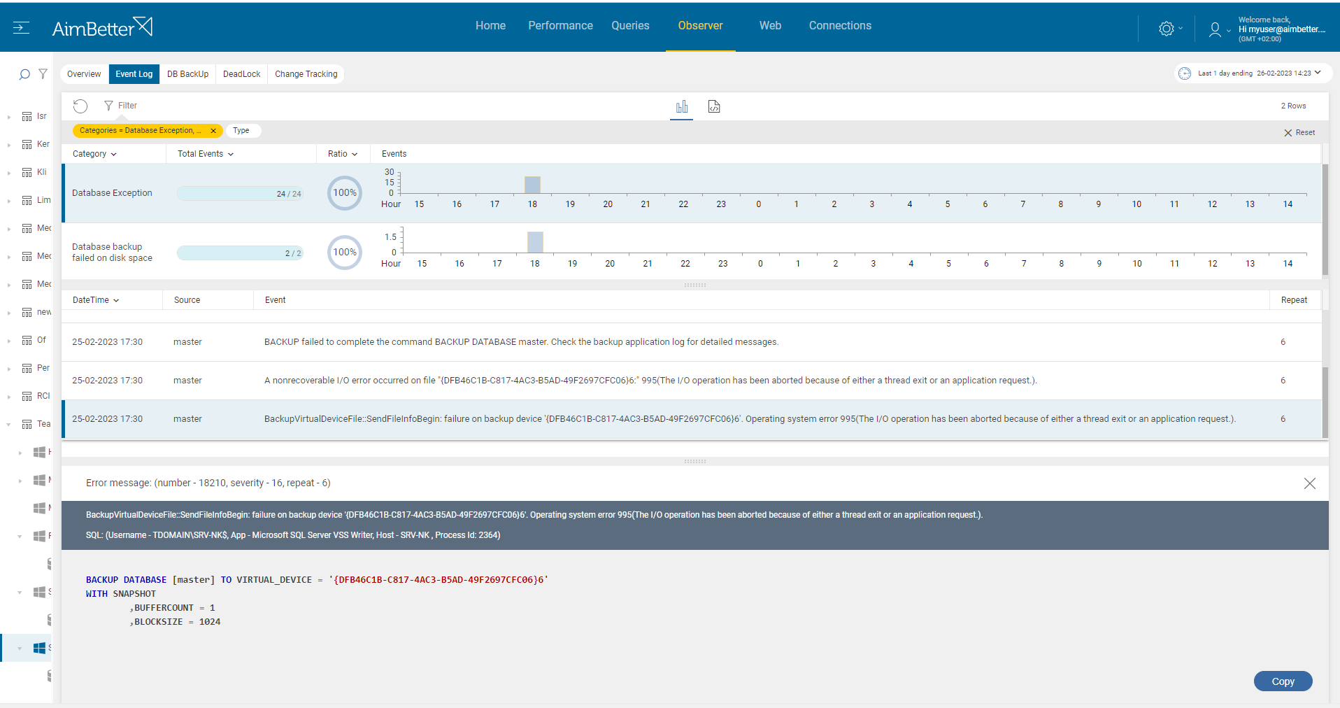HOST: DISK AVAILABLE SPACE – AimBetter